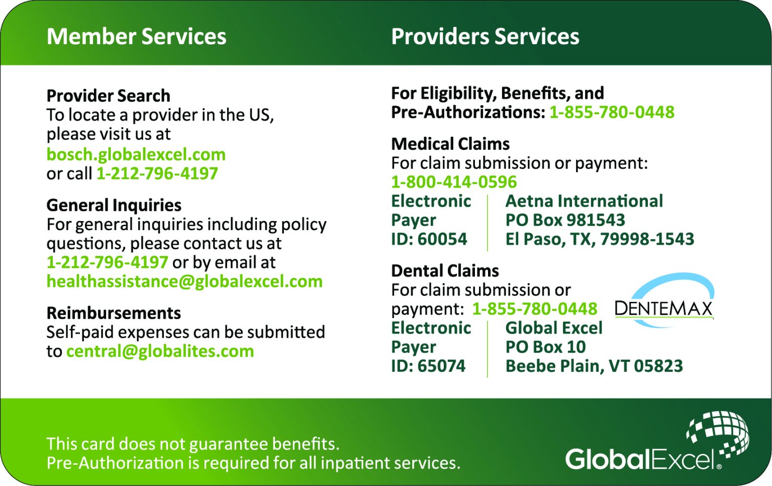 Service Card – Welcome to the Bosh Ressources Center